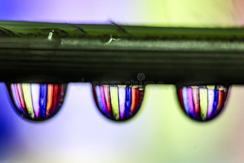 Colorfull Refraction in Water Droplets Stock Photo - Image of marco ...