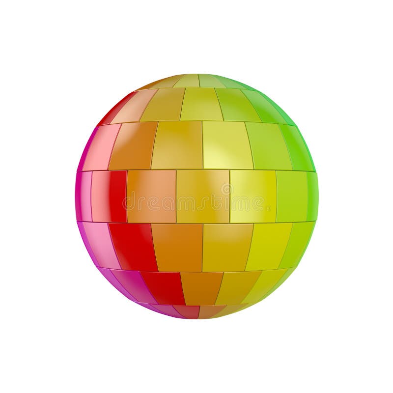 Colorfull Sphere from Cubes. Isolated 3d Illustration Stock ...