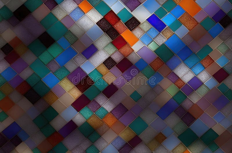 Colorfull Square Mosaic Tiles for Texture Background. Stock ...