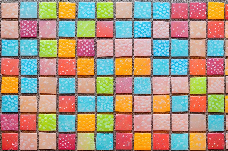 Colorfull Square Mosaic Tiles for Texture Background. Stock ...