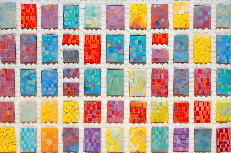 Colorfull Square Mosaic Tiles for Texture Background. Stock ...