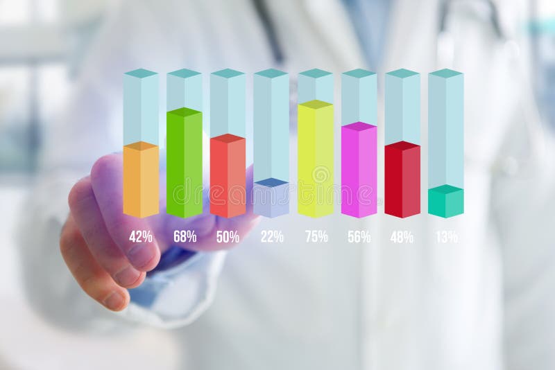 Colorfull Survey Stick Graph Interface with Percentage Over a De Stock ...
