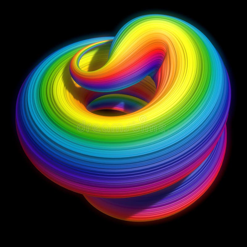 Colorfull Twisted Thick Paint Swirl Stock Illustration - Illustration ...