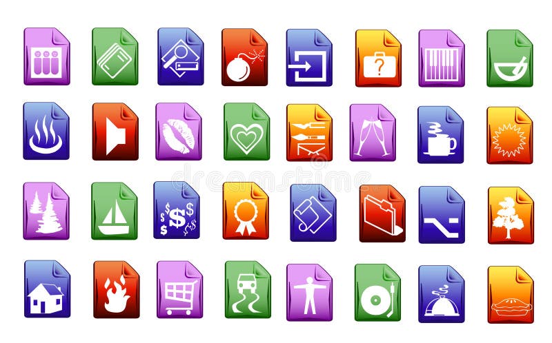 Colorfull vector icons stock vector. Illustration of download - 6104184