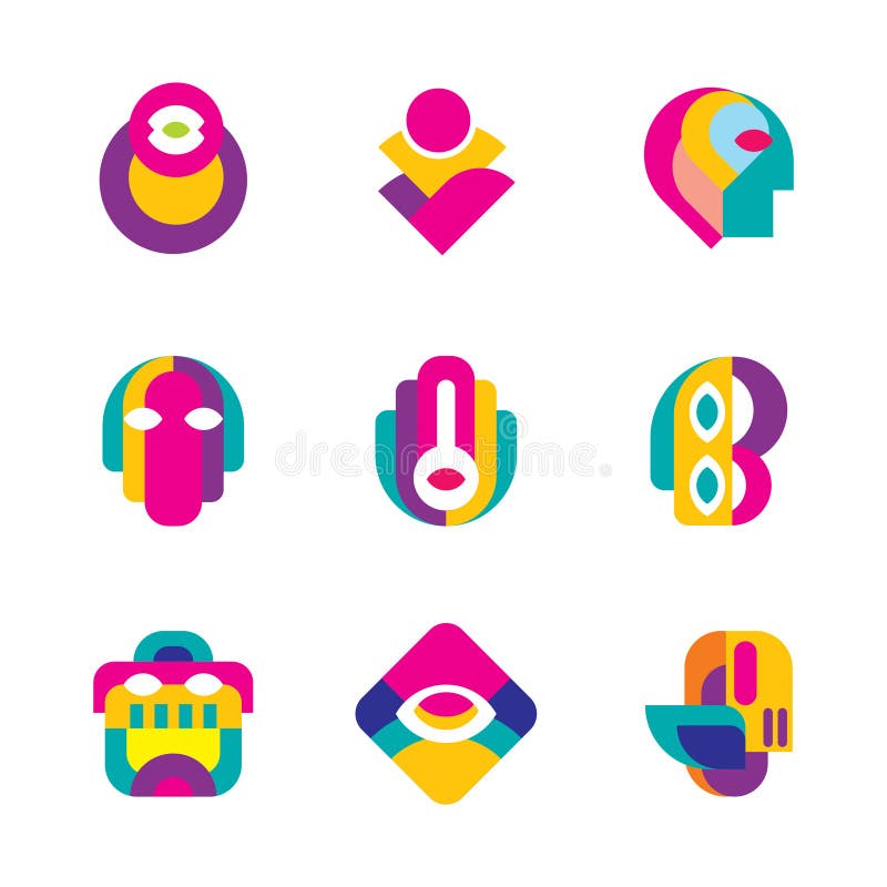 Colorfull Vector Logo Icon Element Stock Vector - Illustration of icon ...