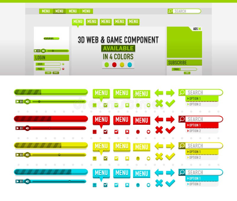 Colorfull Website Element Tools Stock Vector - Illustration of vector ...