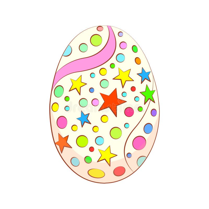 A Colorfully Decorated Easter Egg with Stars and Circles Stock Vector ...