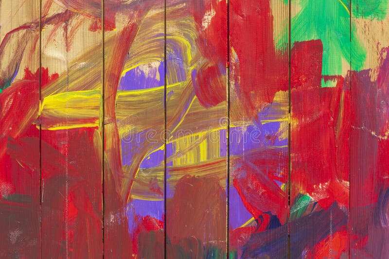 Colorfully Painted Construction Fence Stock Image - Image of ...