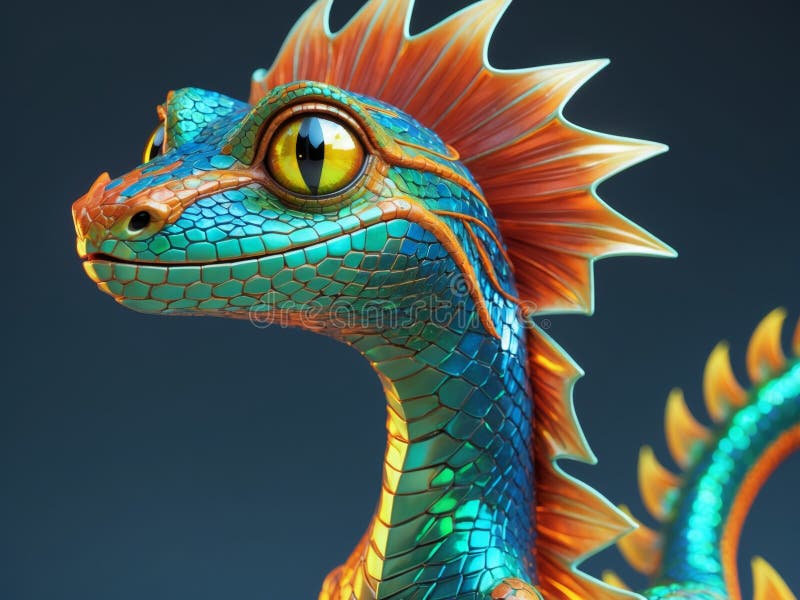 A Colorfully Stylized Lizard Character that Stands Out with Its Unique ...