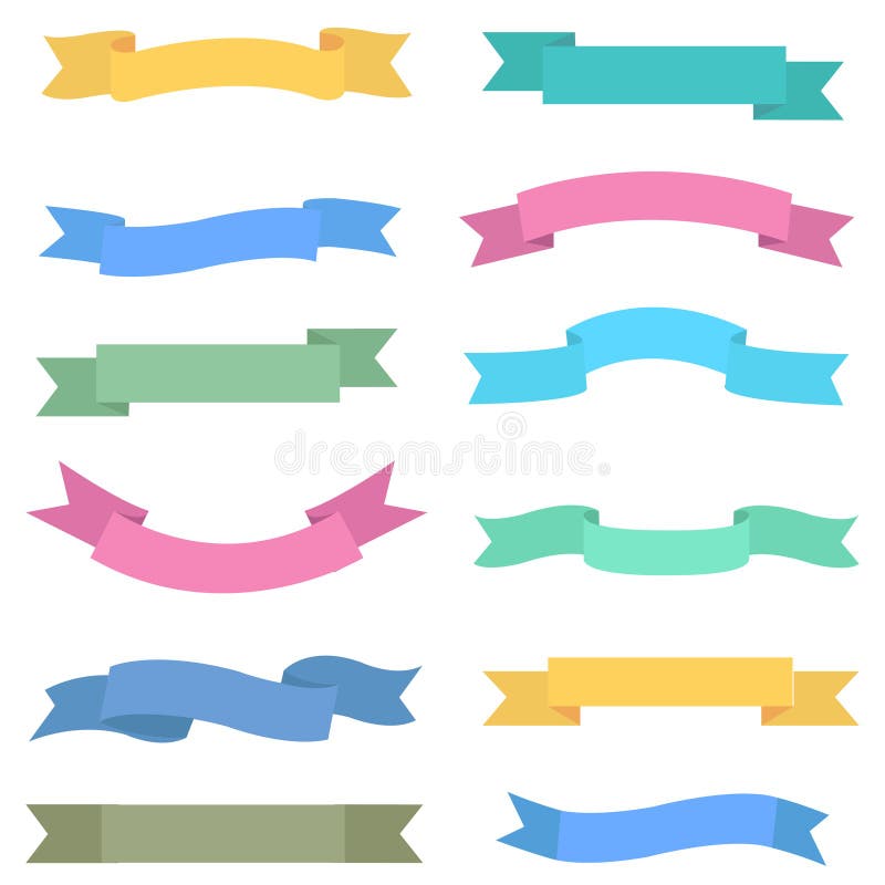 Colorful Ribbon Set, Vector Design Elements Stock Vector - Illustration ...