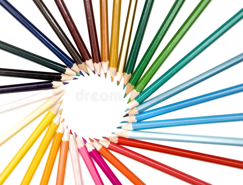 Linea di matite colorate immagine stock. Immagine di antecedenti - 12858871