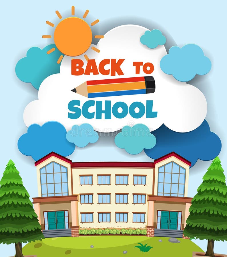 Colorido edificio escolar ilustración del vector. Ilustración de primario - 333574990