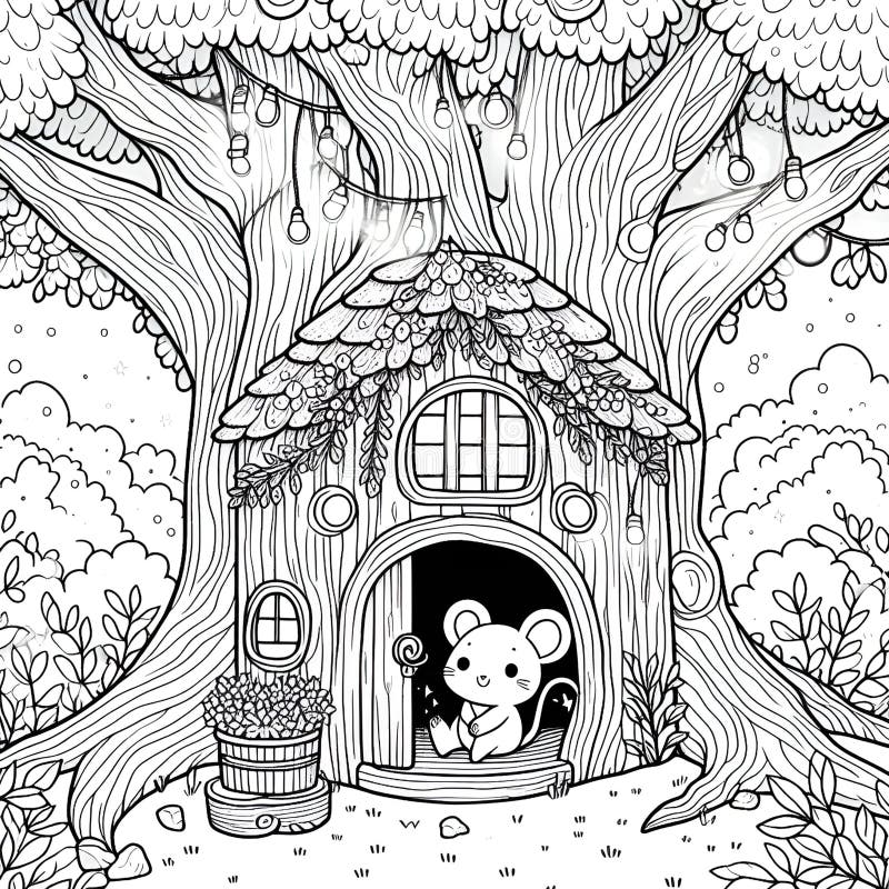 Coloring adorable mouse stock illustration. Illustration of clothing ...