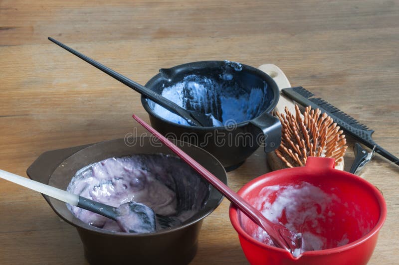 Coloring agents for hair stock photo. Image of hairbrush - 41730838