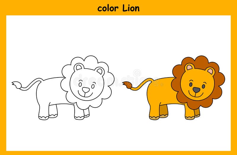 Coloring lion in crown stock illustration. Illustration of isolated ...