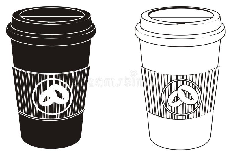 Two different paper cups stock illustration. Illustration of aroma ...