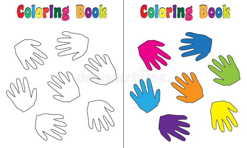 Coloring Book Baby Hands stock vector. Illustration of prints - 53314404