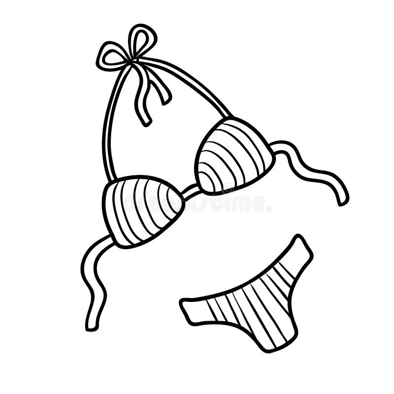 Coloring book, Bikini stock vector. Illustration of painting - 118121280