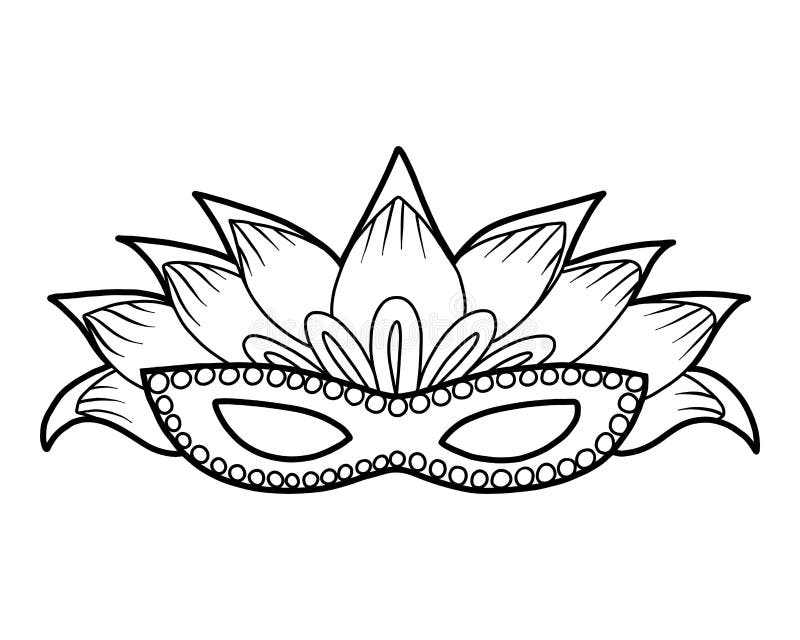 Coloring Book, Carnival Mask Stock Vector - Illustration of isolated ...