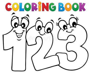 Coloring Book Cartoon Numbers Image 1 Stock Vector - Illustration of ...