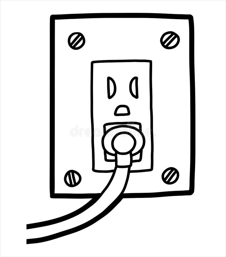 Electrical Socket Clipart Clip Power Plug Line Outlet Symbol Outline ...