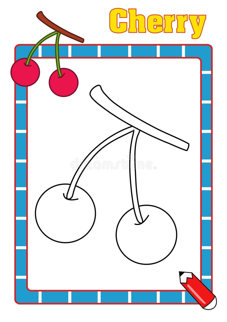 Coloring Book Cherry Stock Illustrations – 3,426 Coloring Book Cherry ...