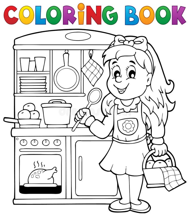 Colouring Book Cooking Stock Illustrations – 601 Colouring Book Cooking ...