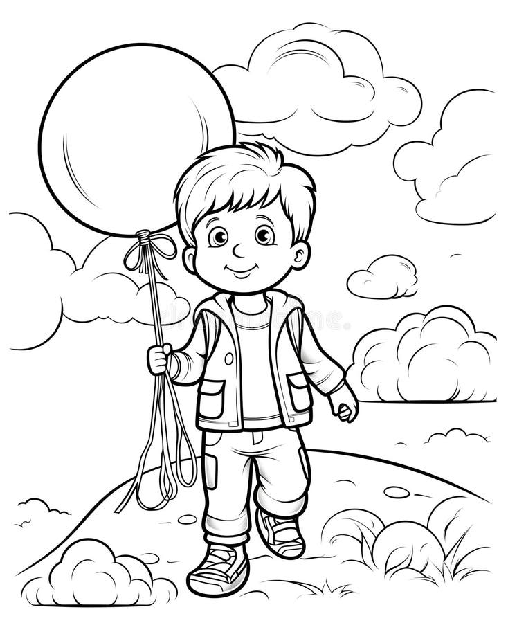 Coloring Book for Children, Coloring Boy. Stock Illustration ...