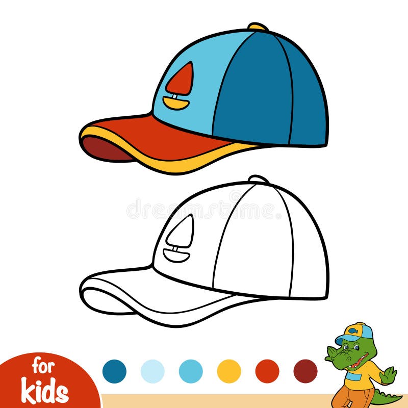 Coloring book, Cap stock vector. Illustration of fabric - 118121373