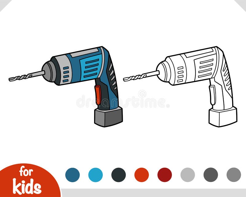 Coloring Book for Kids, Drill Stock Vector - Illustration of isolated ...