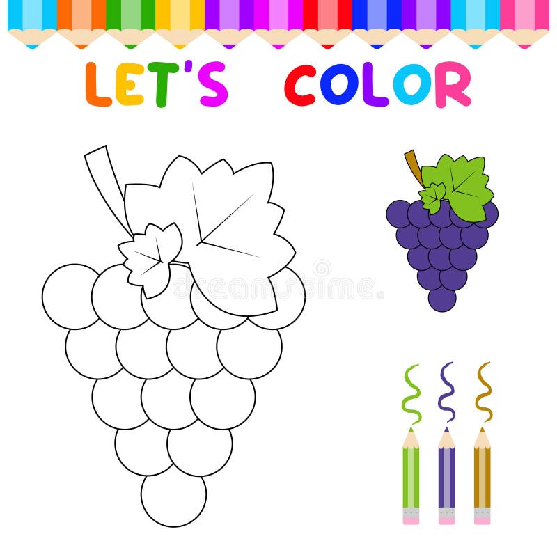 Coloring Book for Children with Grapes.a Workbook for Kindergarten ...