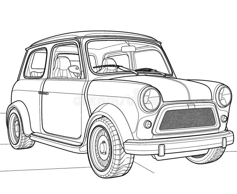 Coloring Book for Children, Illustration of a Auto Close-up. Stock ...