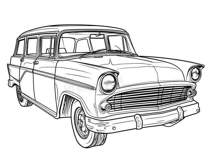 Coloring Book for Children, Illustration of a Auto Close-up. Stock ...