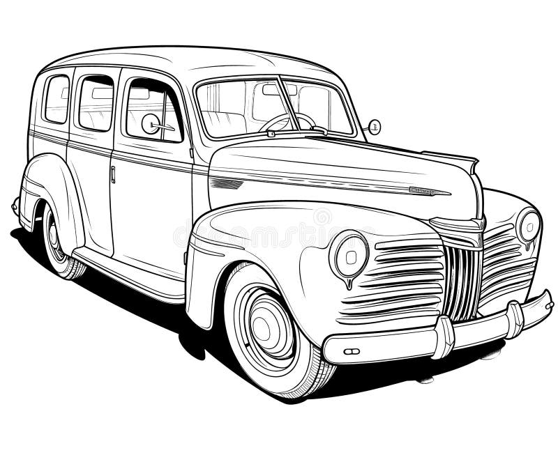 Coloring Book for Children, Illustration of a Auto Close-up. Stock ...