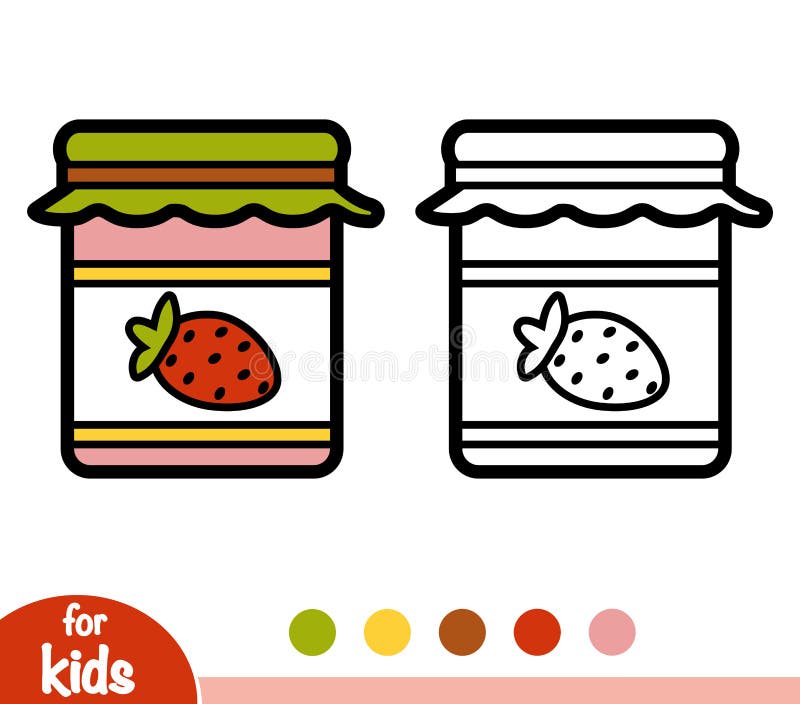 Coloring book, Jam-jar stock vector. Illustration of colorless - 122811262