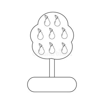 Coloring Book for Children. Vector Illustration. Tree Pears Stock ...