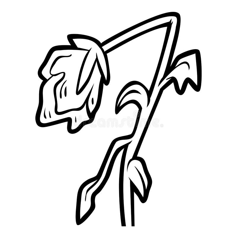 Coloring Book, Withered Rose Stock Vector - Illustration of activity ...