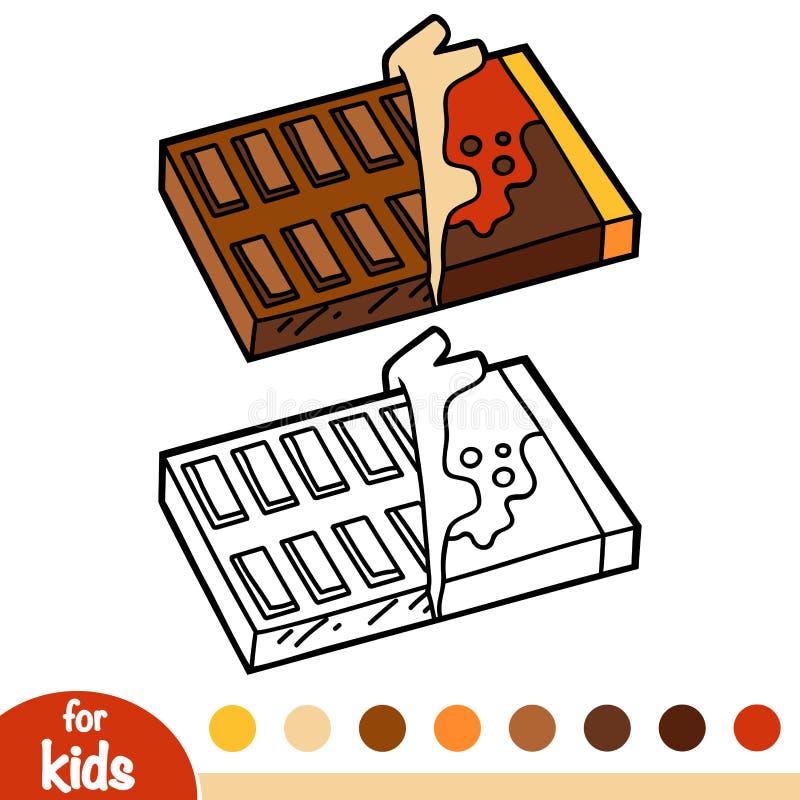 Coloring Book, Chocolate Bar Stock Vector - Illustration of food ...