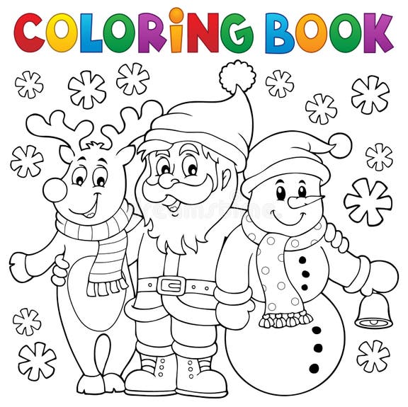 Coloring Book Christmas Characters Stock Vector - Illustration of ...
