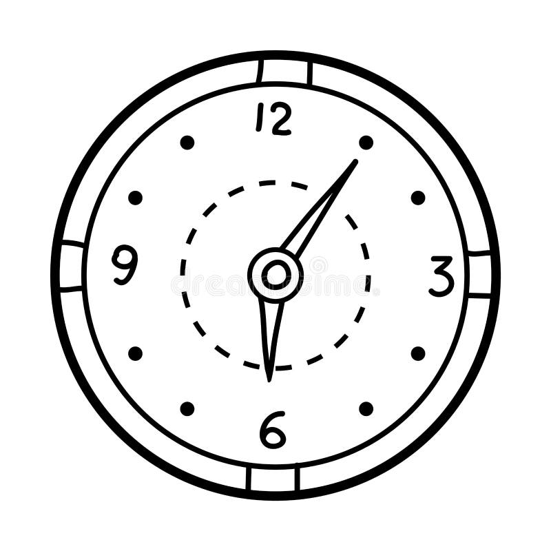 Coloring book, Clock stock vector. Illustration of activity - 133561999