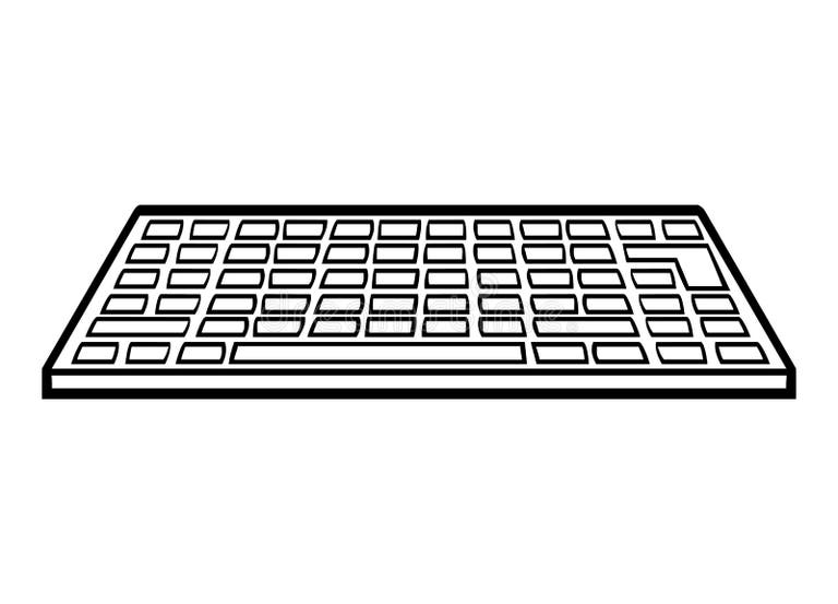 Coloring Book, Computer Keyboard Stock Vector - Illustration of ...