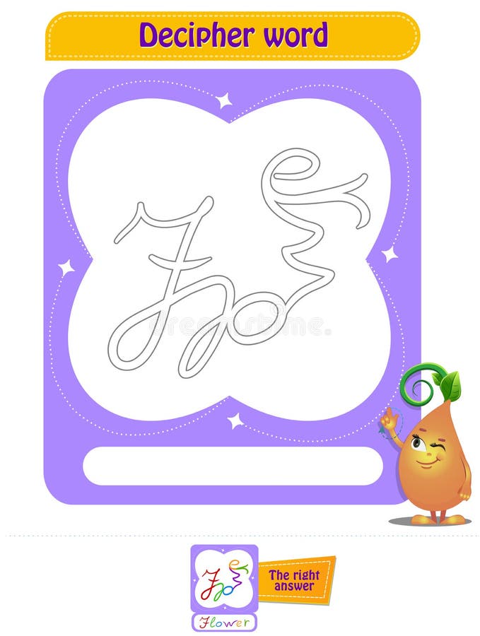 Decipher word Visual Game stock illustration. Illustration of ...