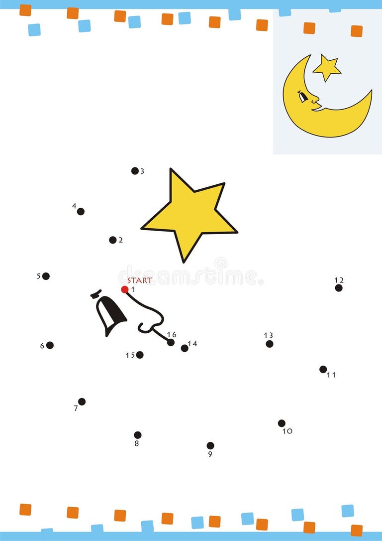 Moon Dot To Dot Stock Illustrations – 576 Moon Dot To Dot Stock ...