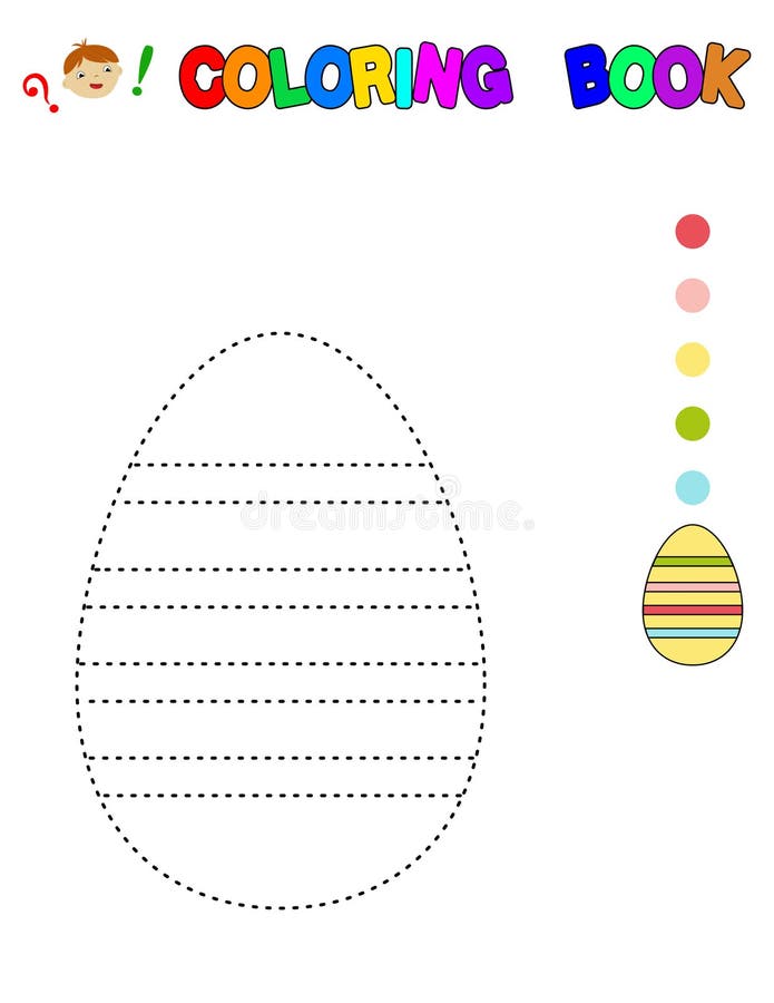 Coloring Book with a Egg.Easter Egg.Coloring Pages for Kids.Educational ...