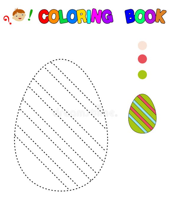 Coloring Book with a Egg.Easter Egg.Coloring Pages for Kids.Educational ...