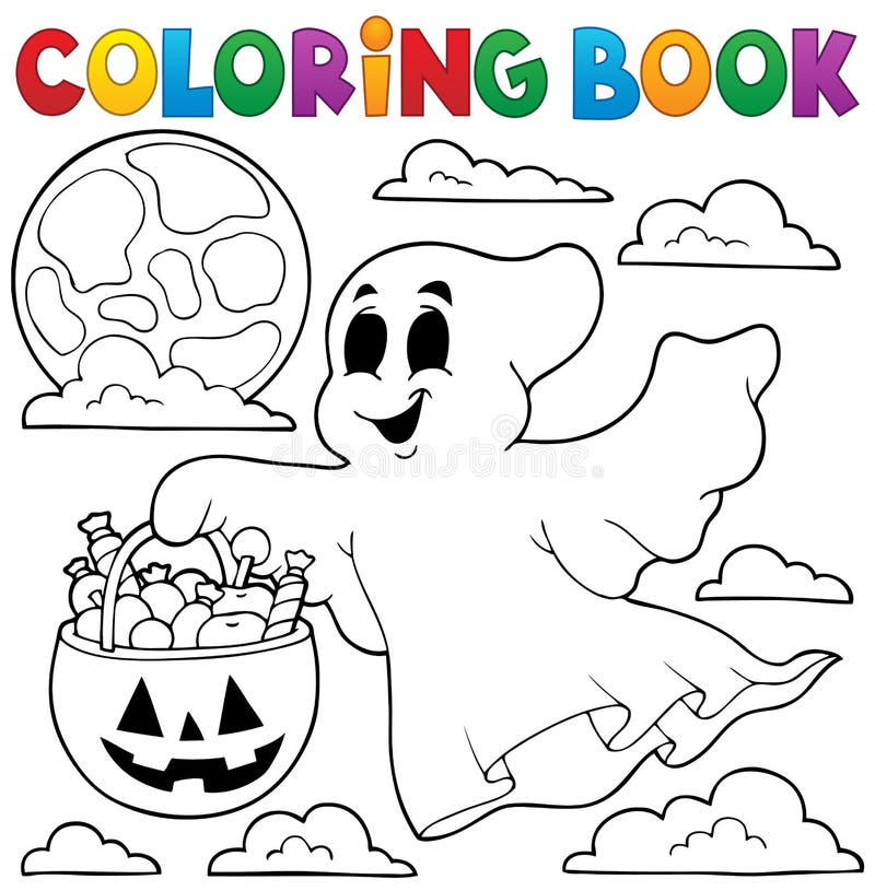 Coloring Book Ghost Theme 3 Stock Vector - Illustration of seasonal ...