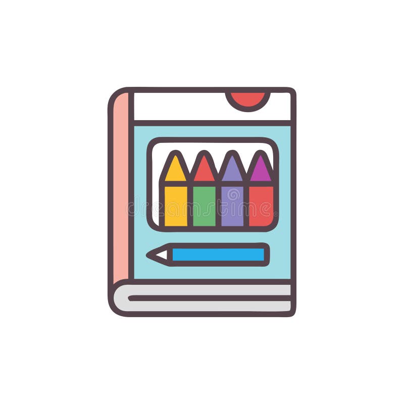 Coloring Book Icon for Creative Activities Stock Photo - Illustration ...