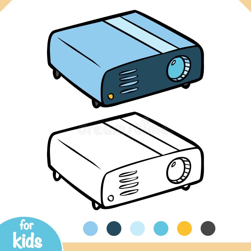 Coloring Book, Image Projector Stock Vector - Illustration of outline ...