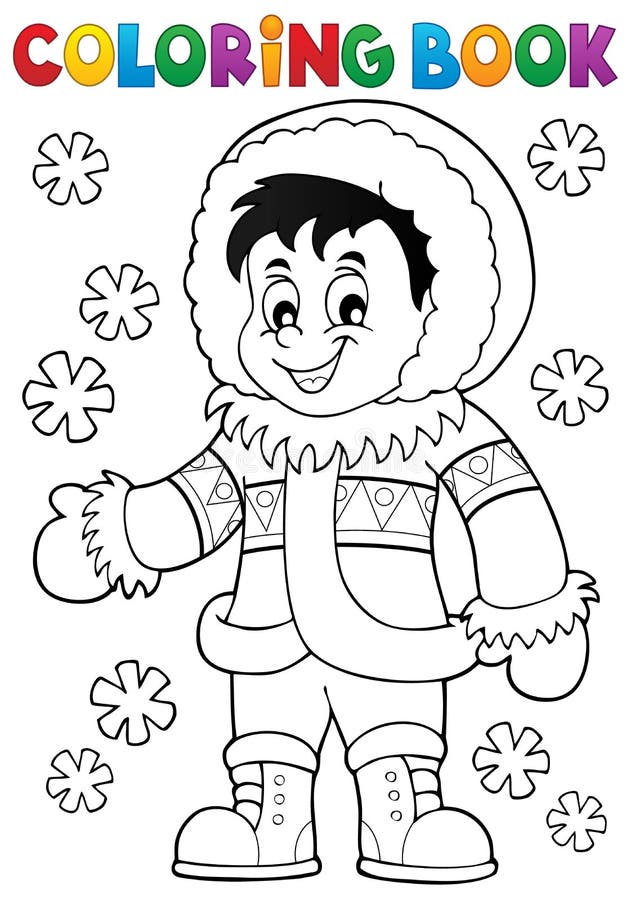 Simple Eskimo Coloring Page