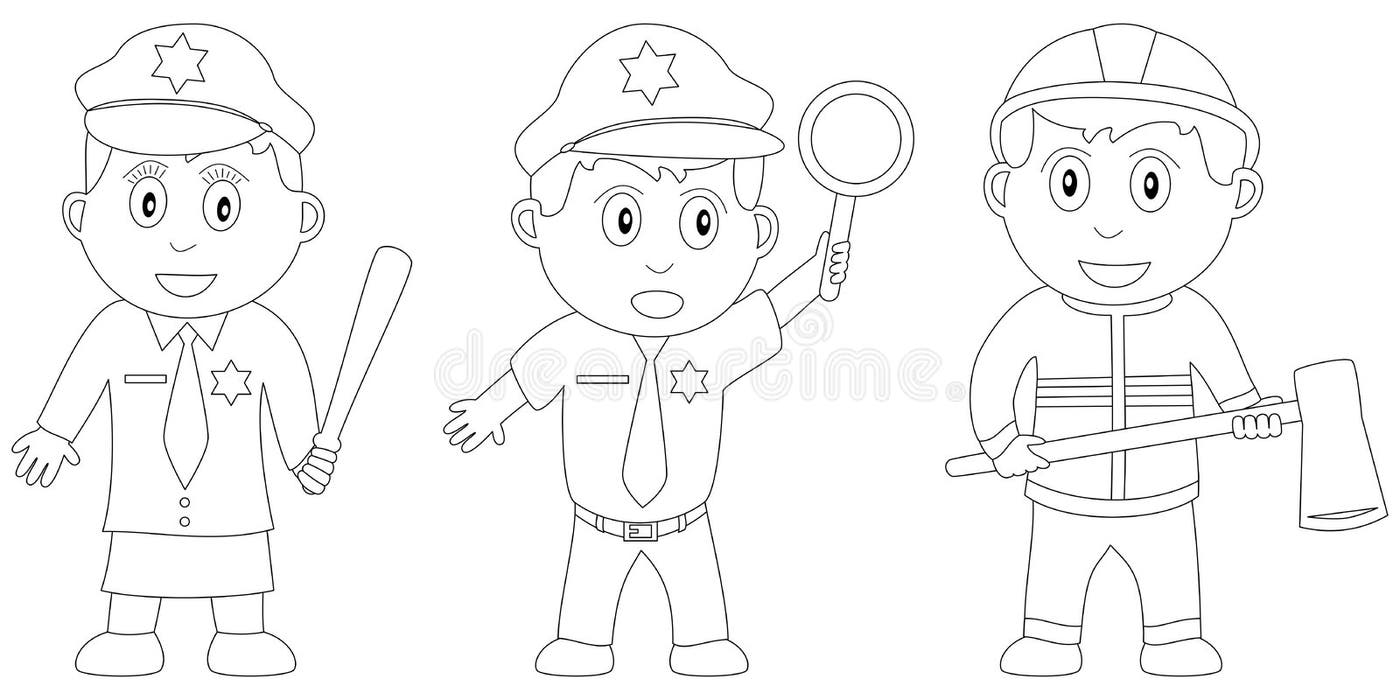 Policeman Coloring Stock Illustrations – 460 Policeman Coloring Stock ...